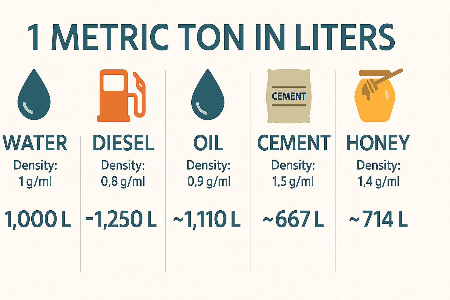 What Is 1 Ton In Liters A Practical Guide To Convert Tons To Liters