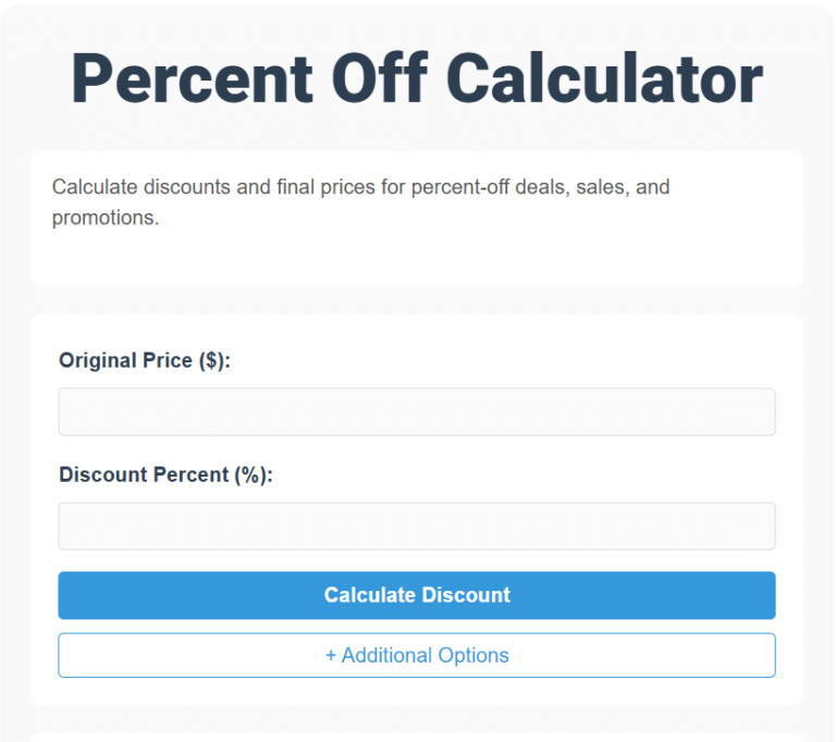 Smart Shoppers Use This Percent Off Calculator!" - Smart Unit Calculator